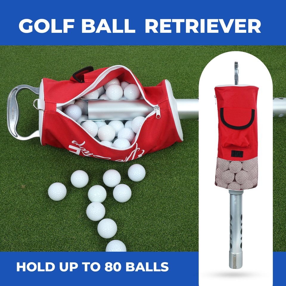 Golf Ball Shag Bag with Aluminum Tube | Easy Pick Up | Zippered Bag ...