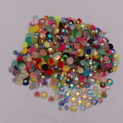 Resin Non Hot Fix Rhinestones Flat Back Gem Plastic Crystals Trimming ...