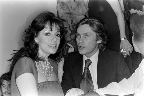 Grace Robbins and Helmut Berger attend a party at the Beverly- 1977 Old ...