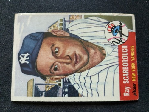 1953 Topps Baseball Card # 213 Ray Scarborough - New York Yankees (VG ...