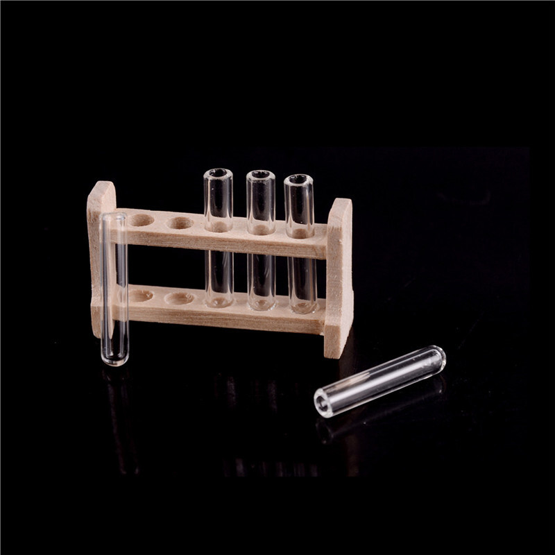 Dollhouse Miniature Wood Test Tube Rack Tubes Laboratory Decoration T ...
