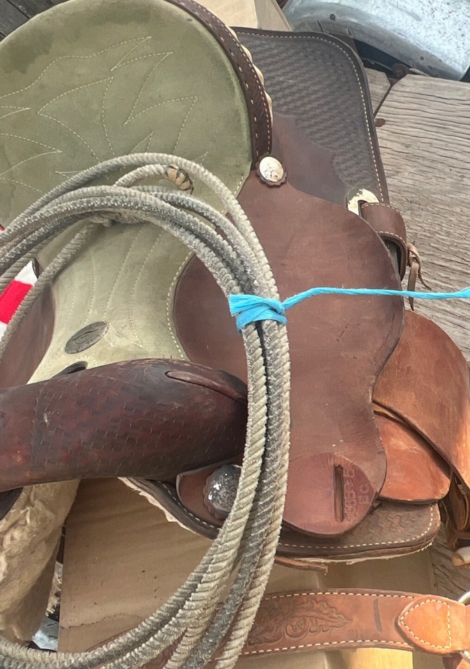 Handmade Billy Cook Roping Saddle/W rope and saddle blanket | eBay