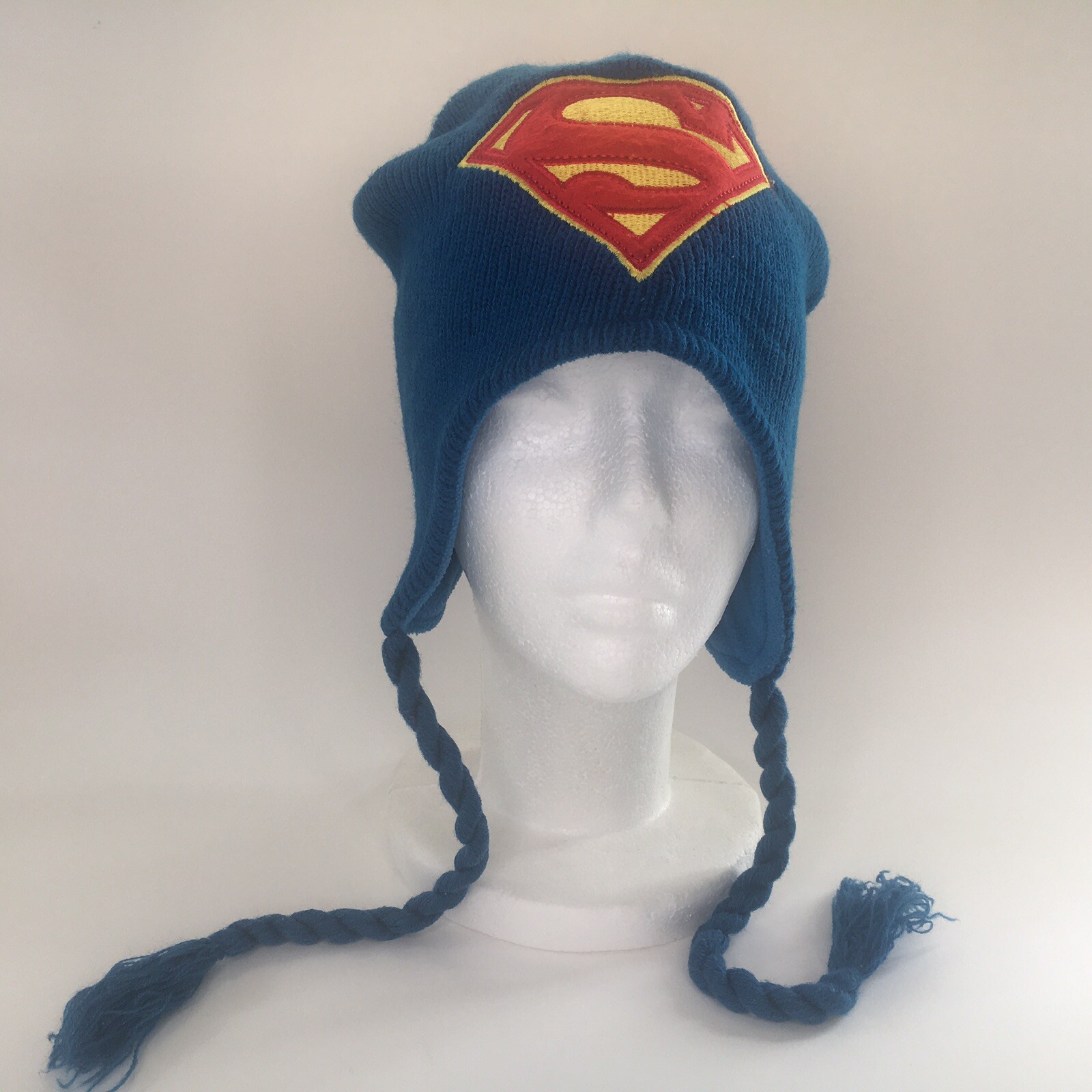 DC Superman Shield Laplander Cap Blue Fleece Lined Kn… - Gem
