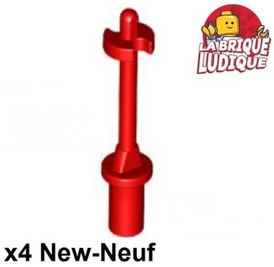 Lego 4x Minifig utensil baton ski Pole 3L neige snow rouge/red 90540 ...