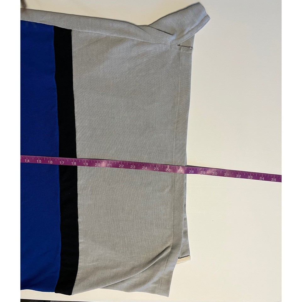 Color Block Mens XL Rugby Shirt Long Sleeve Gray Blue Black Collared ...