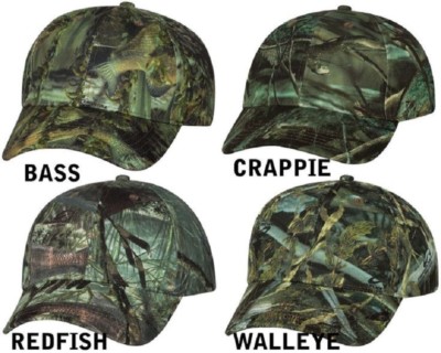 Fishouflage Camo Hat Cap, Bass Redfish Walleye Crappie Fishing | eBay