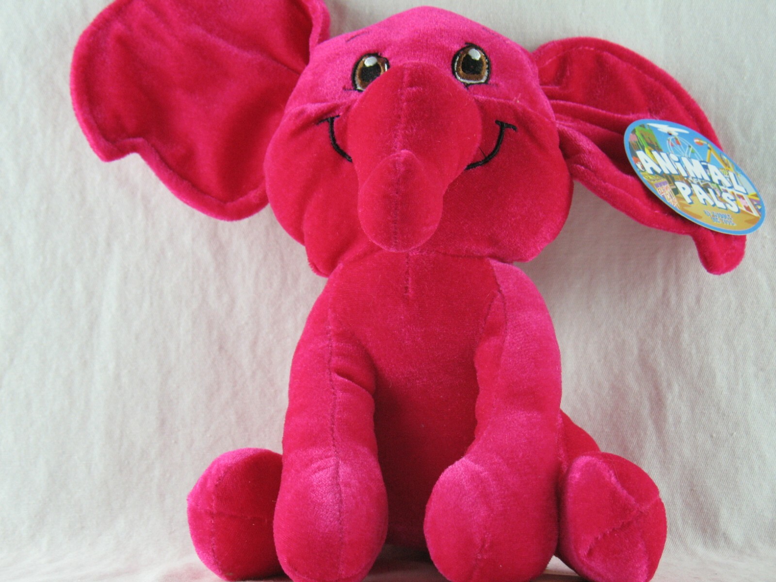 Plush Toy Elephant Animal Pals by Kuddle Me Toys Hot Pink Big Eyes. | eBay