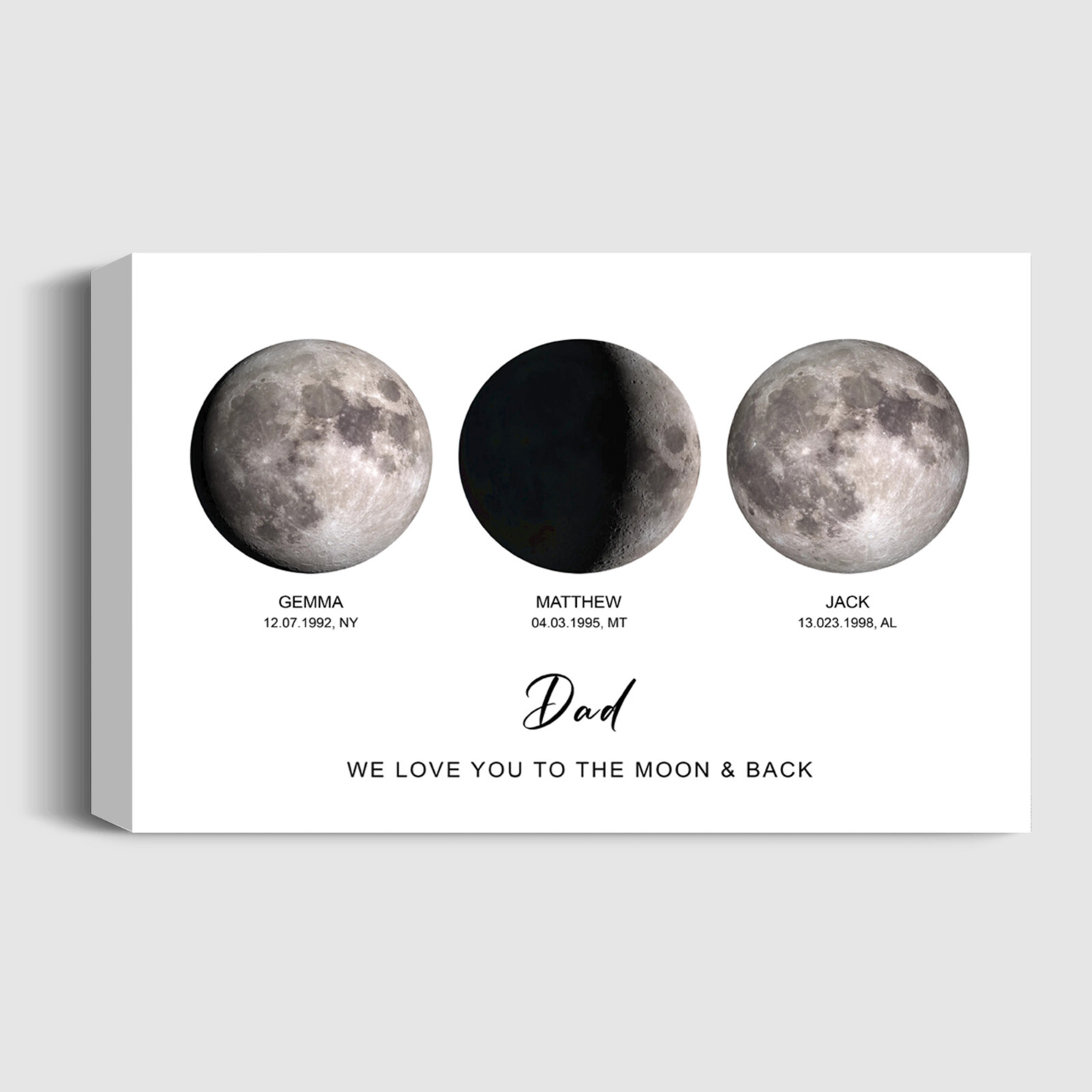 Family Moon Phases Print, Moon Phase Personalised, Custom Moon Print | eBay