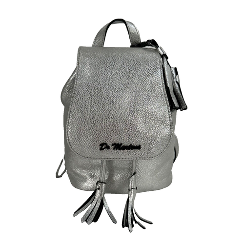 Dr. Martens Metallic Silver Pebbled Leather Slouchy Drawstring Small ...