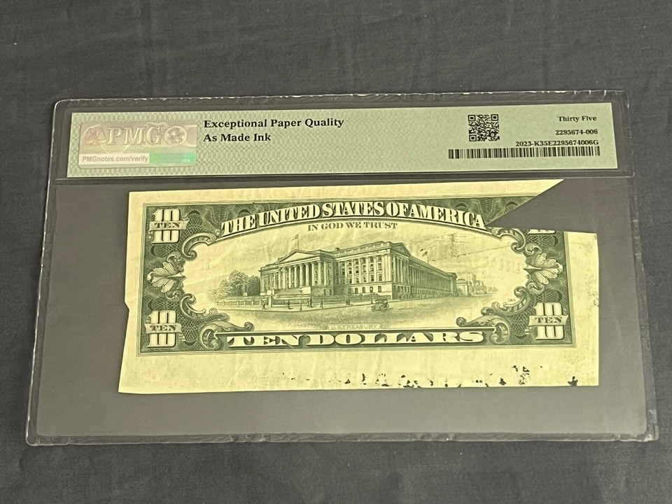 1977 FRN US$10 Gutter Fold Error (PMG Graded 35) - S/N: K14311104A | eBay