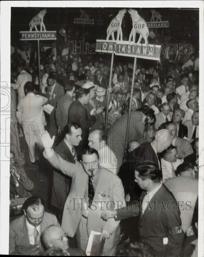 1940 Press Photo Republican Kenneth Simpson leads Willkie Forces ...