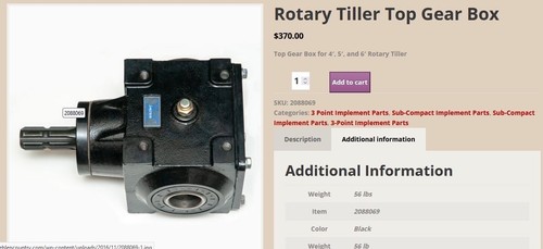 NEW IN BOX BEHLEN COUNTRY ROTARY 3 POINT / PTO SUB-COMPACT TILLER TOP ...