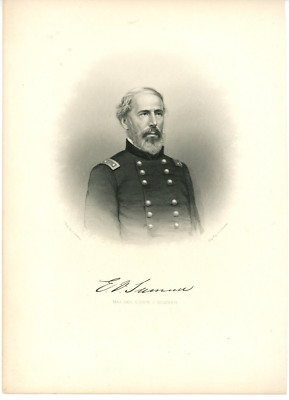7x10 Original Engraving Union Army General Edwin Vose Sumner by A. H ...
