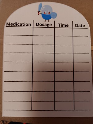 dry erase medication chart magnet-keep track when u take meds post it ...