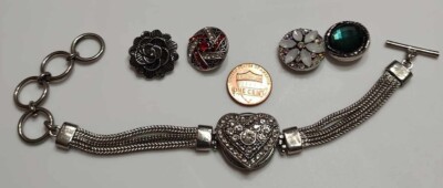 Ginger Snaps Interchangeable Charm Bracelet w/ 5 Snaps | eBay