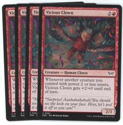 x4 Vicious Clown - 0163 - Duskmourn: House of Horror - MTG | eBay