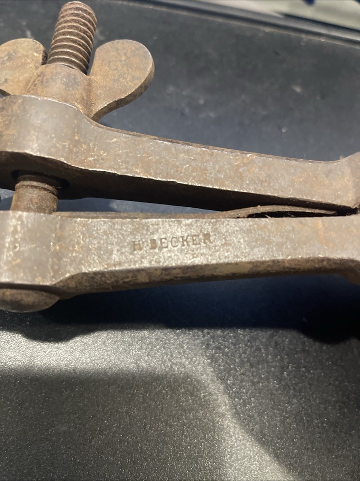 RARE ANTIQUE HAND VISE MARKED H. BECKER, JEWELERS WATCHMAKERS GUNSMITH ...