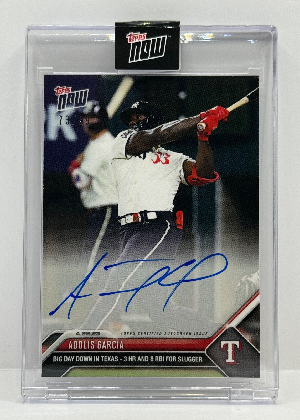 ADOLIS GARCIA Autographed 2023 Topps Now #170A LE 73/99 Texas Rangers ...