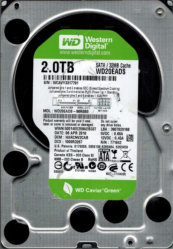 Western Digital WD20EADS-98R6B0 2TB DCM: HARCNV2CAB | eBay