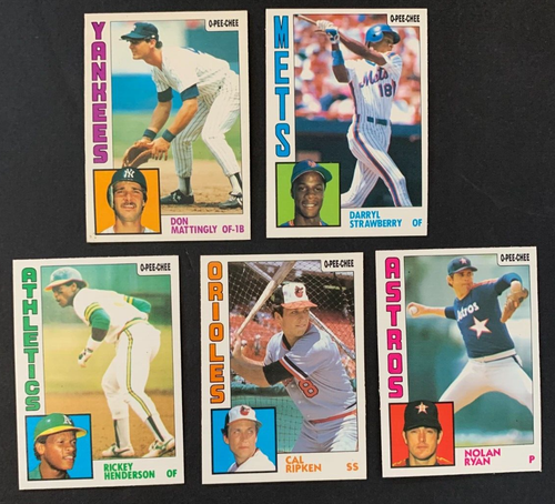 1984 OPC O Pee Chee Complete Set 1-396 w/ Wrapper Mattingly RC Unmarked ...