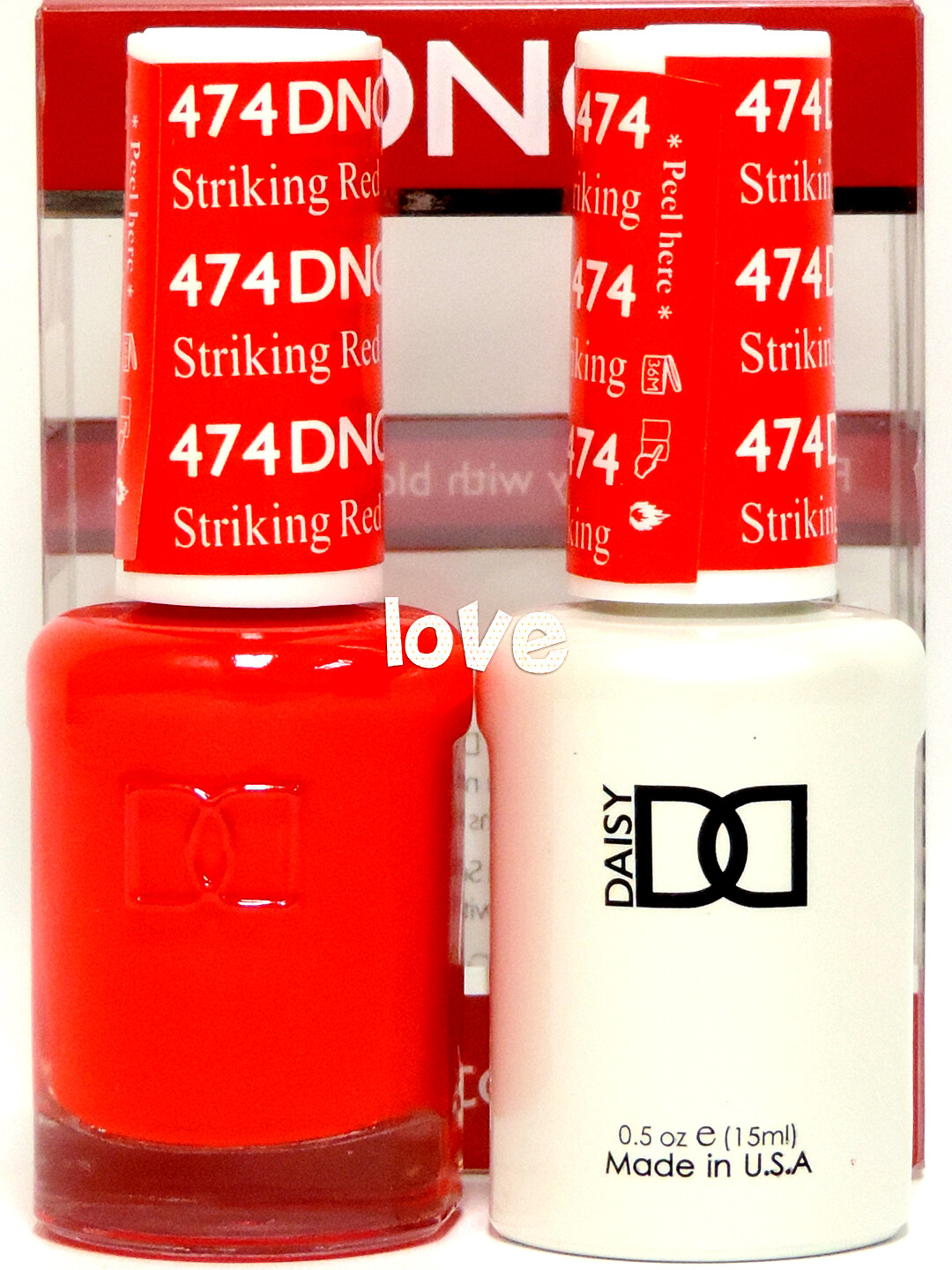 DND Daisy Gel Nail Polish 0.5fl.oz LED/UV Gel Duo DND474- Striking Red ...