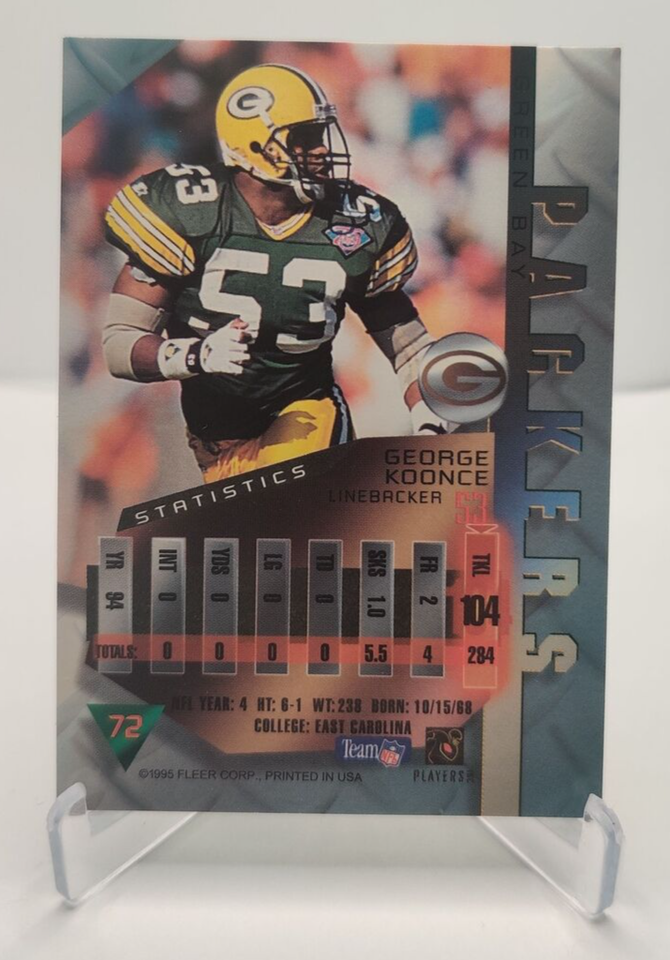 1995 Fleer Metal George Koonce #72 Green Bay Packers football card | eBay