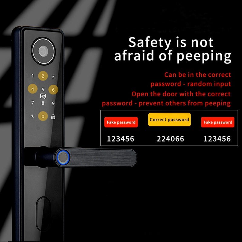 fingerprint door lock smart keyless padlock with camera | eBay