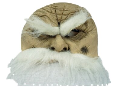 Halloween Deluxe Chinless Old Man Mask - White Hair and Beard for Adult ...