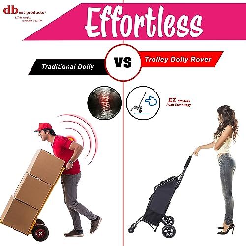 D Products Trolley Dolly Rover With Bag 4 Wheeled Grocery Shopping Cart ...