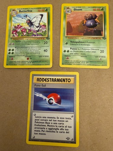 Lot of 3 Italian Pokémon Cards Jungle Unlimited LP MP Butterfree Poke ...