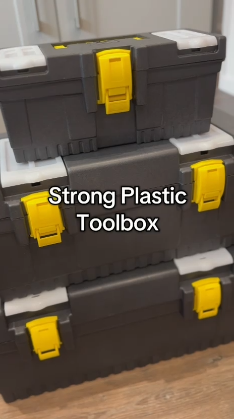 Strong Plastic Toolbox Chest Storage Tool Organiser Tool Box Case with ...