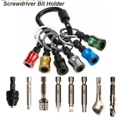 6x Hex Shank Screwdriver Bit Holder Extension Bar Tough Keyring ...