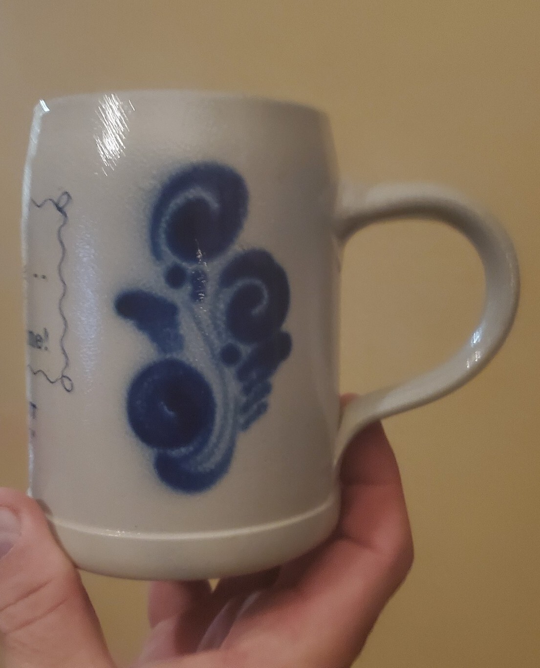 Stoneware cobalt decorated stein adv. A.I. McDermott Pumps Oshkosh ...