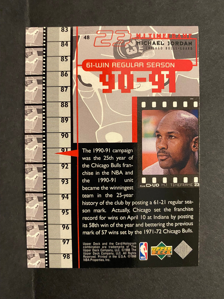 MICHAEL JORDAN, UPPER DECK, MJ TIMEFRAME 90-91, 1998, #48, Mint | eBay