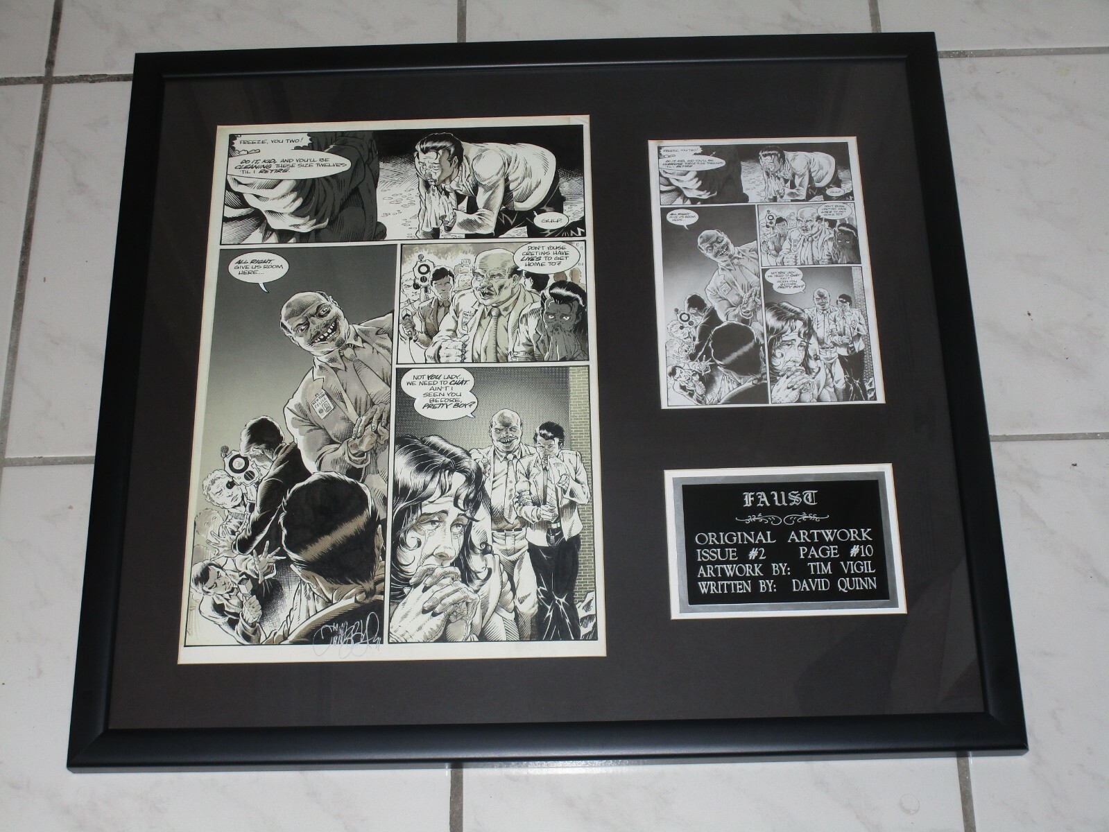Tim Vigil Faust # 2 Page 10 Original Art David Quinn Framed With ...
