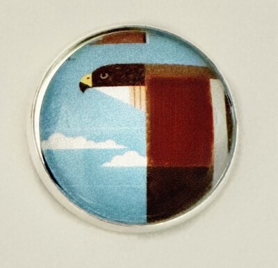 Charley Harper Red Shouldered Hawk Raptor Bird 1" Glass Sewing Button ...