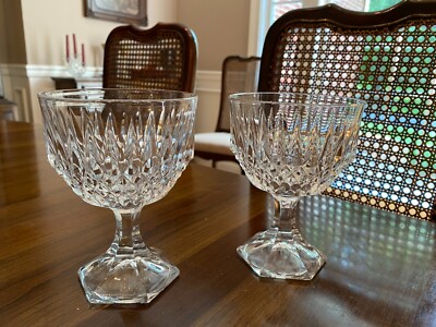 Fostoria Crystal "Stratton" Pattern Set of 2 Champagne Sherbet Glasses ...