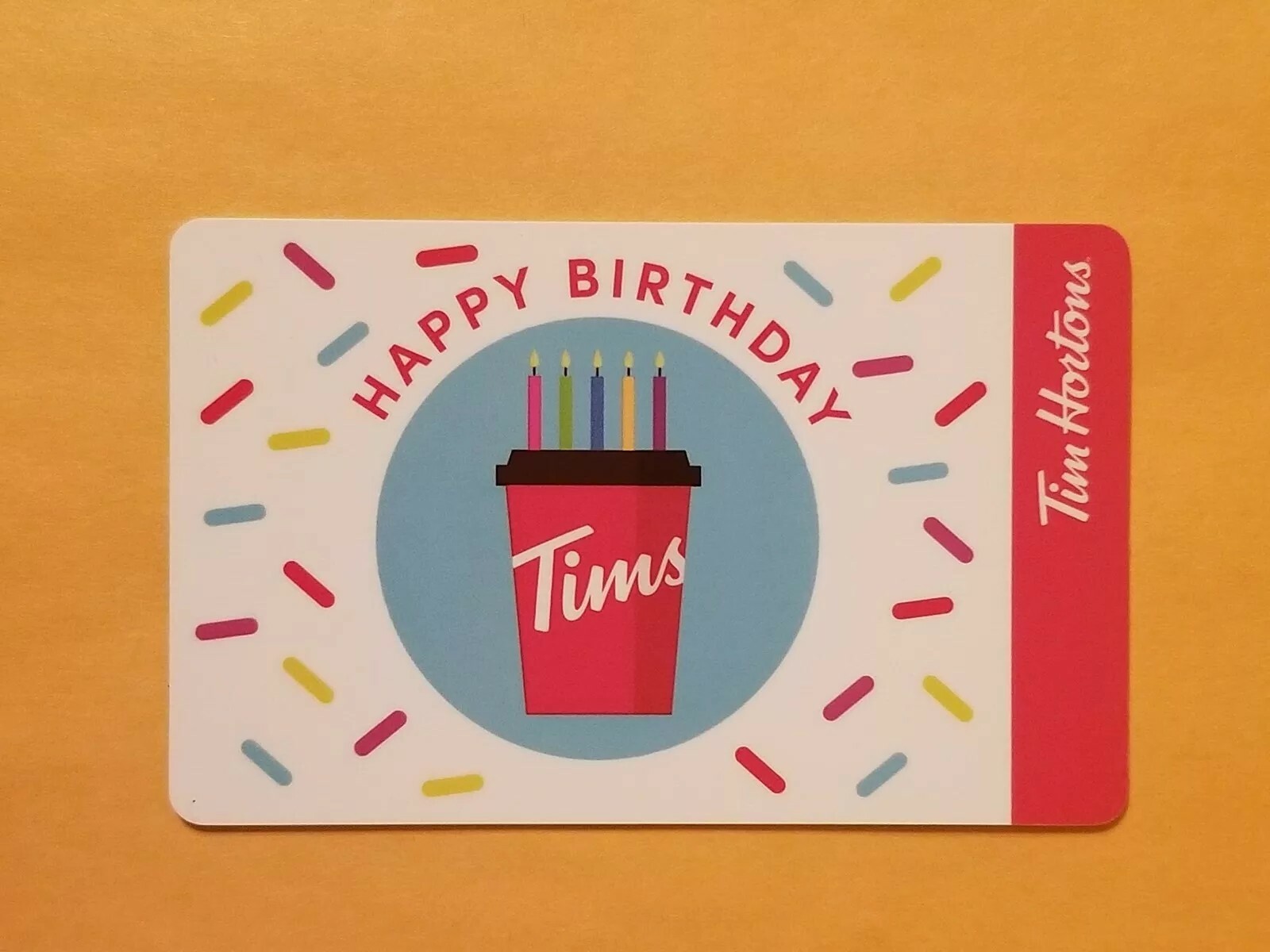 2019 Tim Hortons Happy Birthday Cup With Candles Empty Gift Card ...