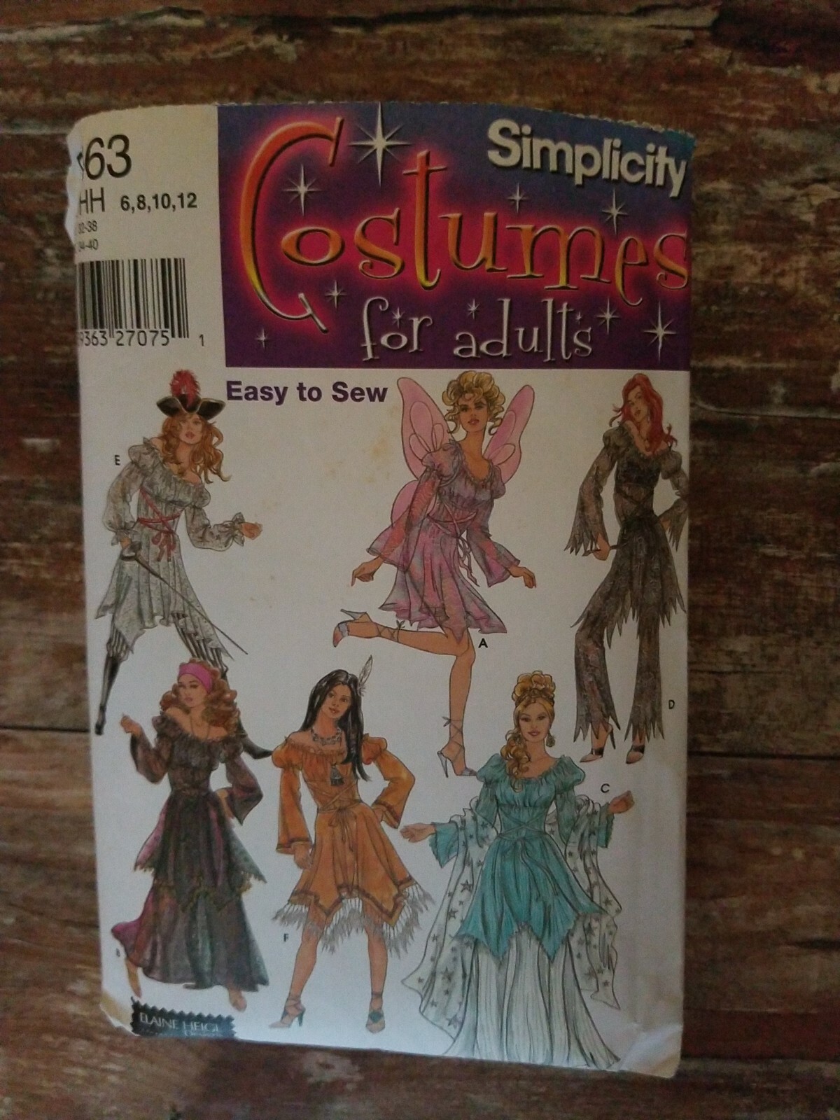 Simplicity 5363 Misses Costume Fairy Pirate Gypsy Temptress Sizes 6-12 ...