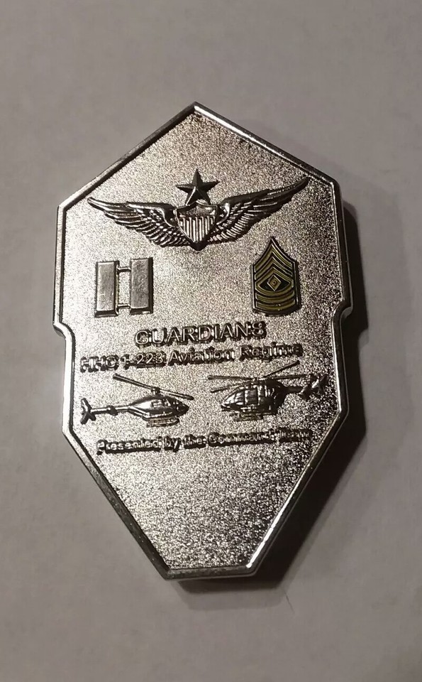 Army Guardians 1st Battalion HHC 223rd Aviation Regiment Challenge Coin ...