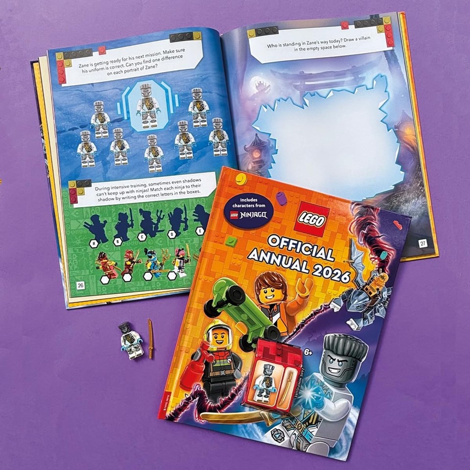 LEGO® Books. Official Annual 2026 (with Zane LEGO NINJAGO® minifigure ...