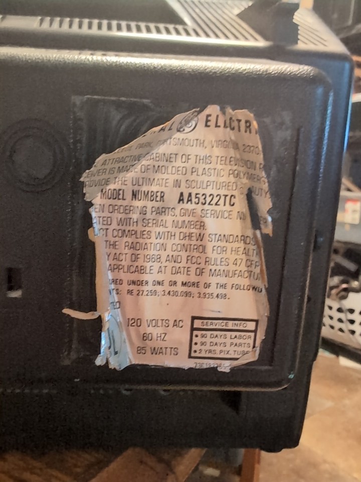 Vintage General Electric Performance Television CRT TV Red 1978 10” | eBay