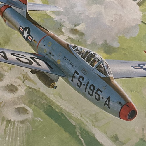 USAF Republic F-84E Thunderjet by Keith Ferris Aviation Art Print 24” x ...