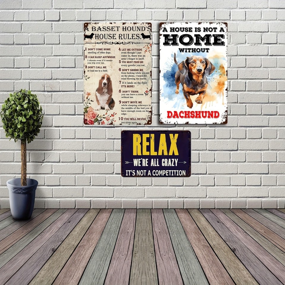 Vintage Relax We're All Crazy Metal Sign Home Wall Art Decor | eBay