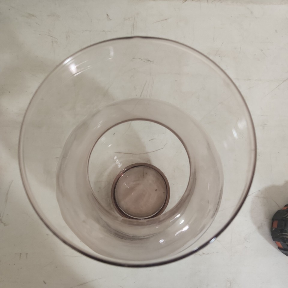 11" Transparent Pink Glass Flower Vase Round Party Decor | eBay