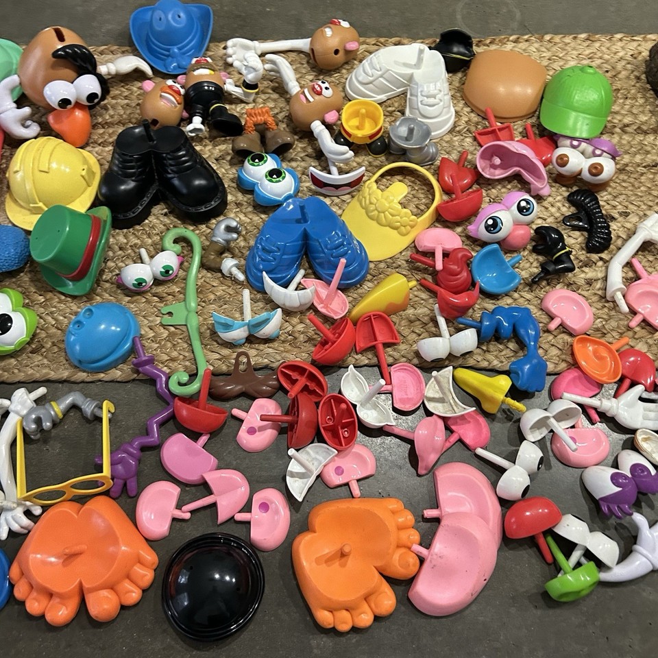 Lot 115 Mr. Potato Head Pieces Parts Some Miniature Arms Eyes Hats Feet ...