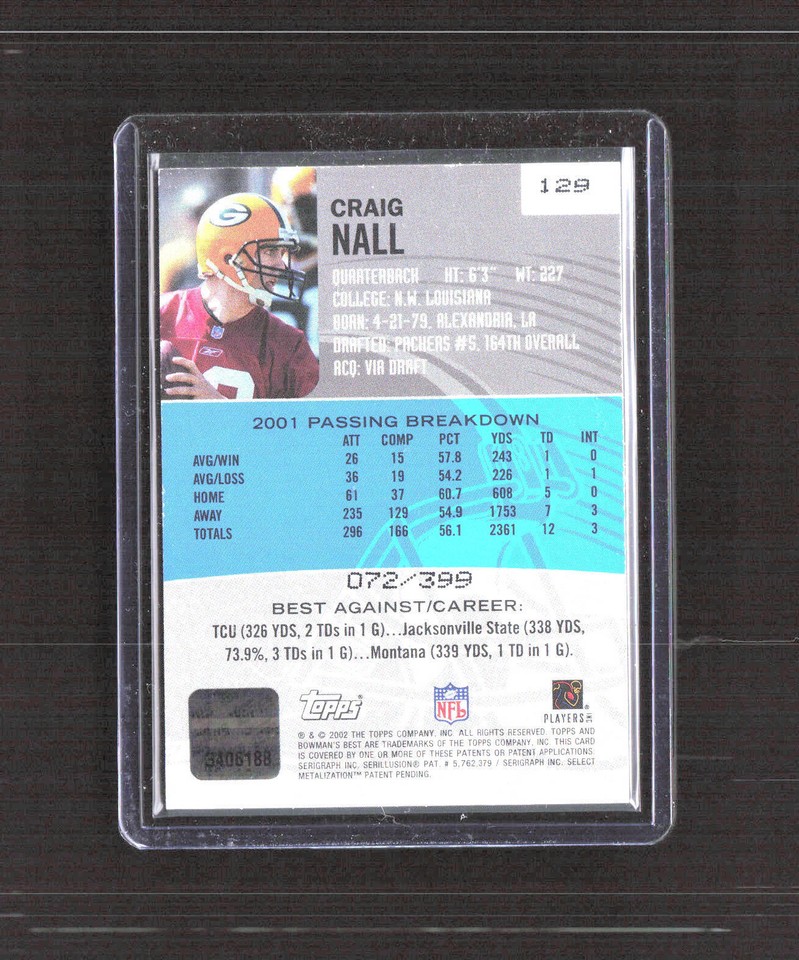 2002 Bowman's Best #129 Craig Nall Blue | eBay