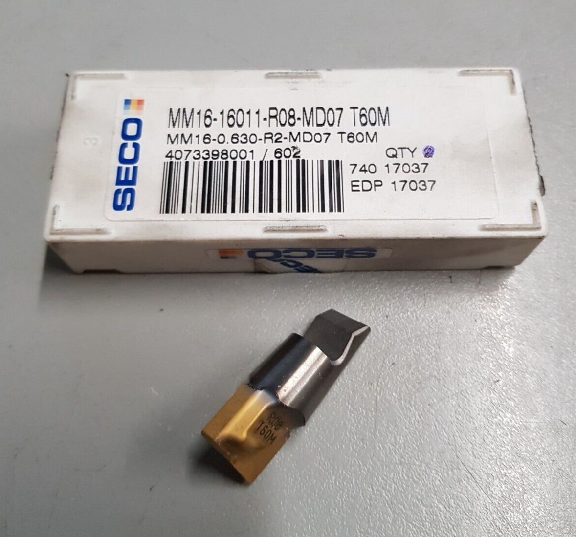 Seco MM16-16011-R08-MD07 T60M Mini-Master Carbide Mill Head Insert ...