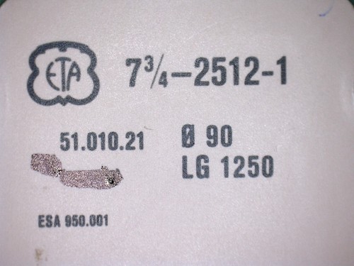 Eta 2512-1 2512.1 Calibre Swiss Watch Parts - Spares * used & new old ...