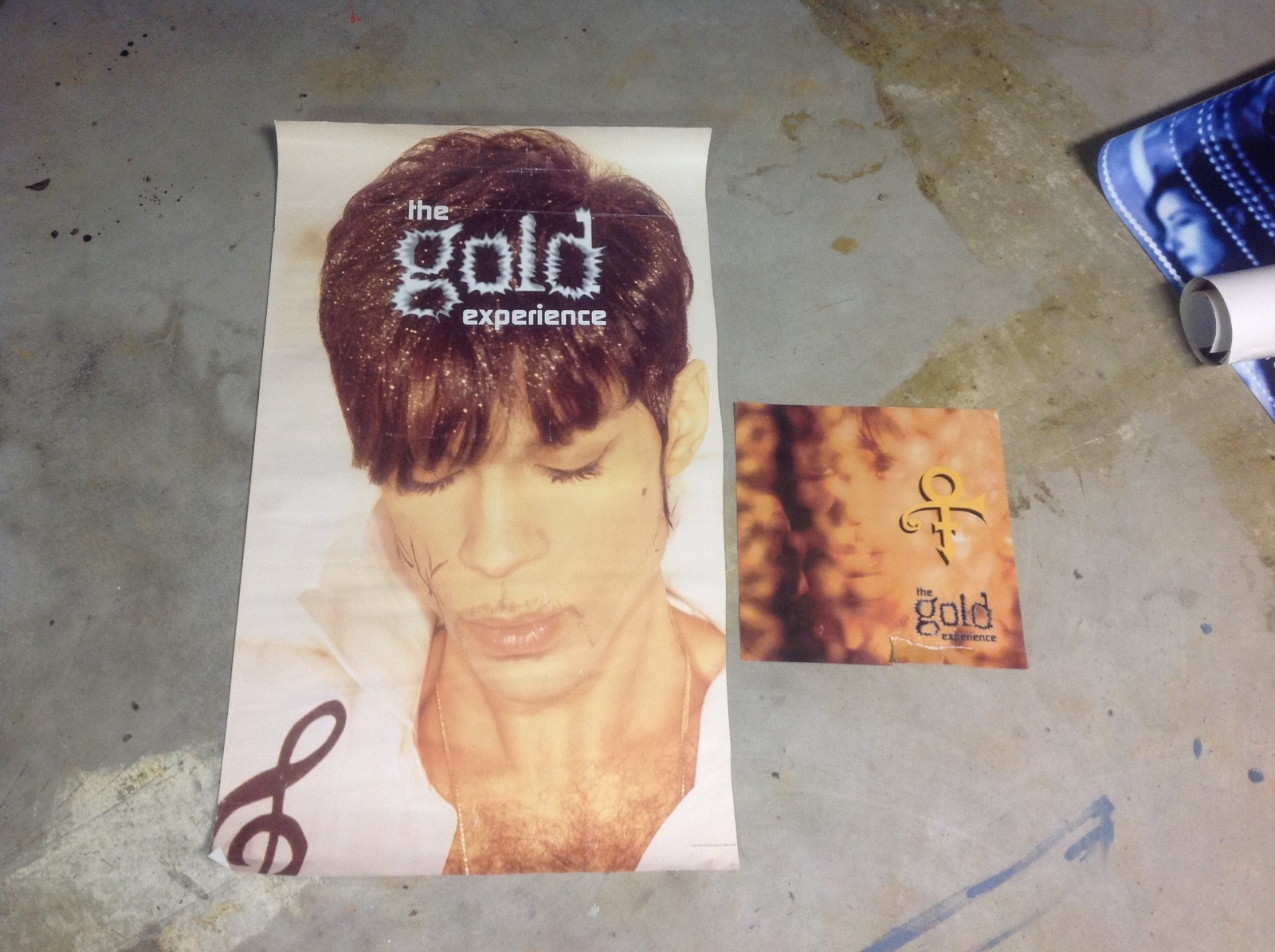 LP CD PRINCE Promo Poster & 12x12. flat gold experience MUSIC AS IS ...